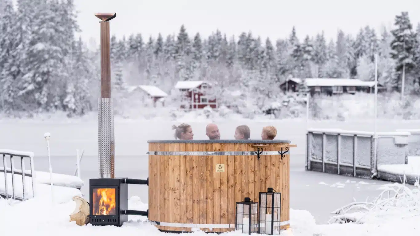 Badtunna vinter - Svenska Badtunnor